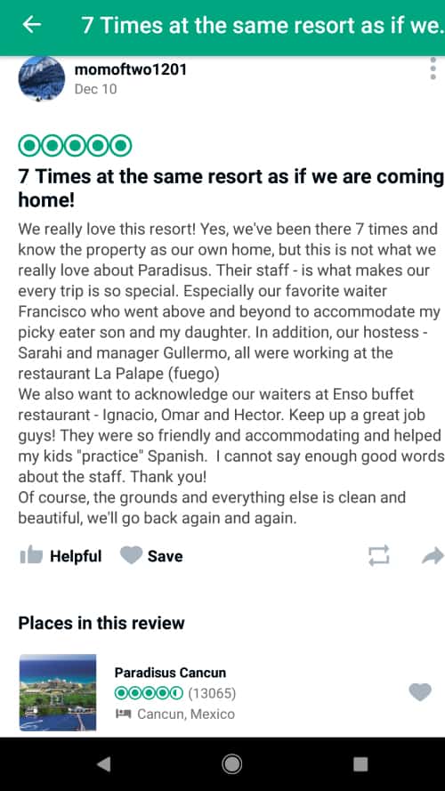 Paradisus Cancun Customer Review