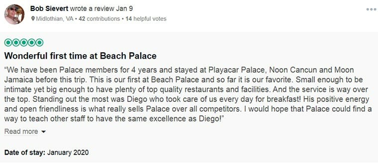 Beach Palace Customer Review