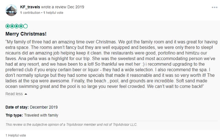 Dreams Punta Cana Customer Review