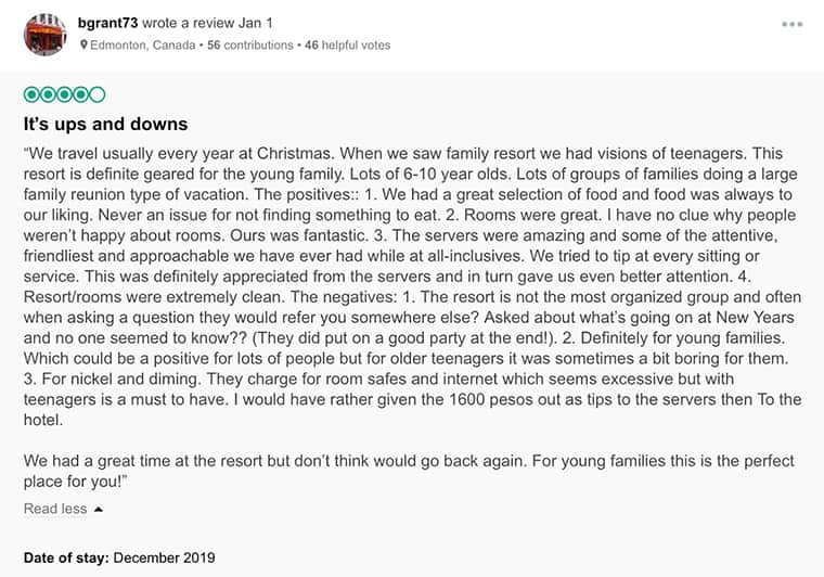 Grand Oasis Palm Customer Review