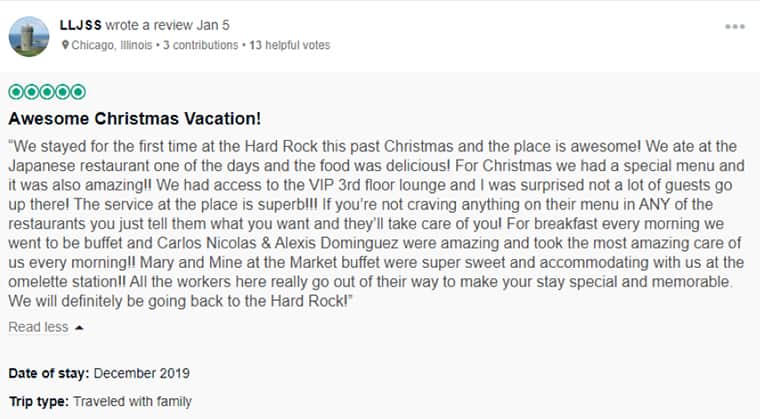 Hard Rock Cancun Customer Review