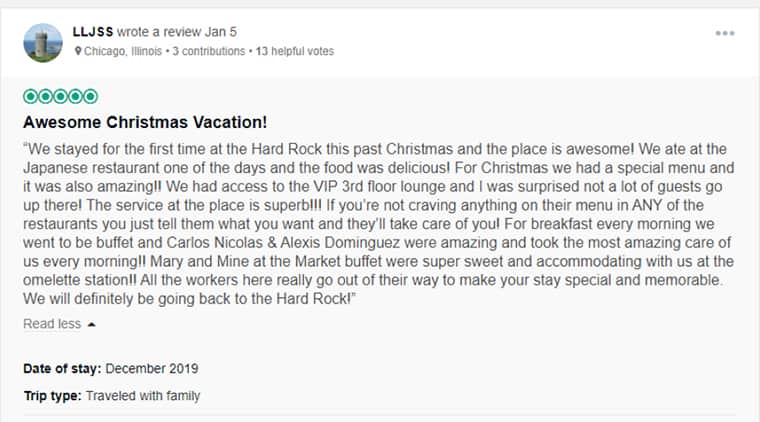 Hard Rock Cancun Customer Review 1