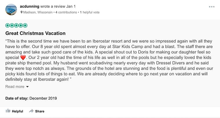 Iberostar Paraiso Maya Customer Review 2