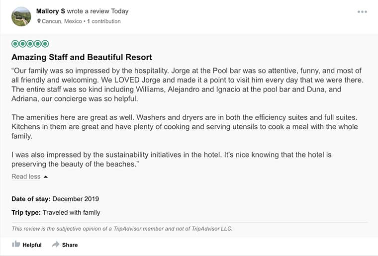 Westin Lagunamar Customer Review 1