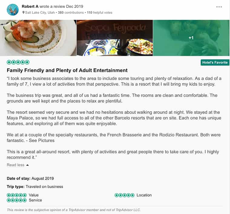 Barcelo Maya Palace Customer Review 1