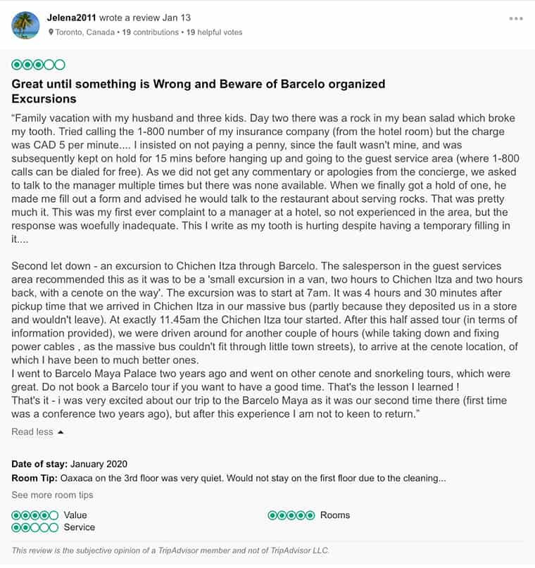 Barcelo Maya Palace Customer Review 2
