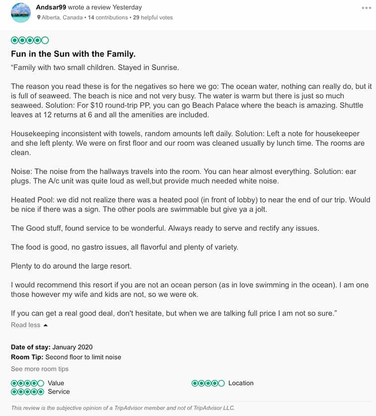 Moon Palace Customer Review 3