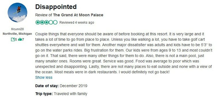 The Grand At Moon Palace Customer Review 3