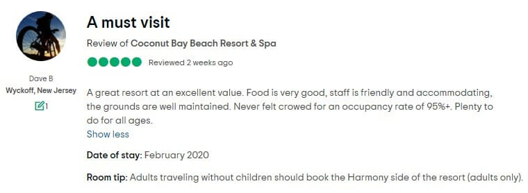 Coconut Bay St Lucia Customer Review 2
