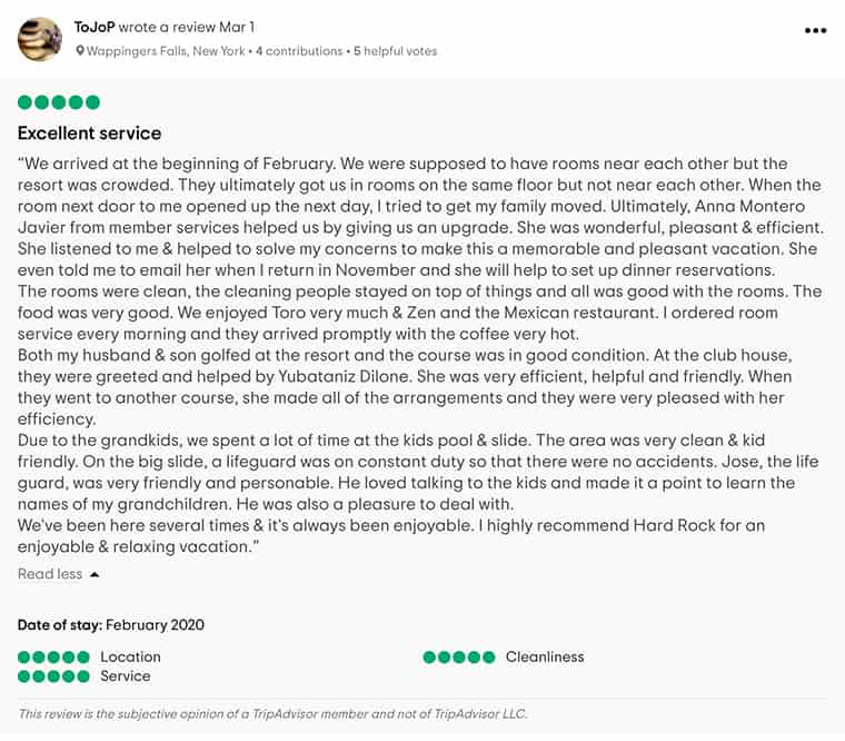 Hard Rock Punta Cana Customer Review 2