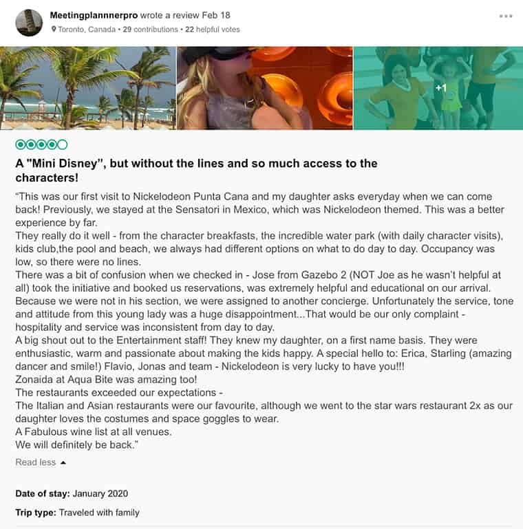 Nickelodeon Punta Cana Customer Review 1