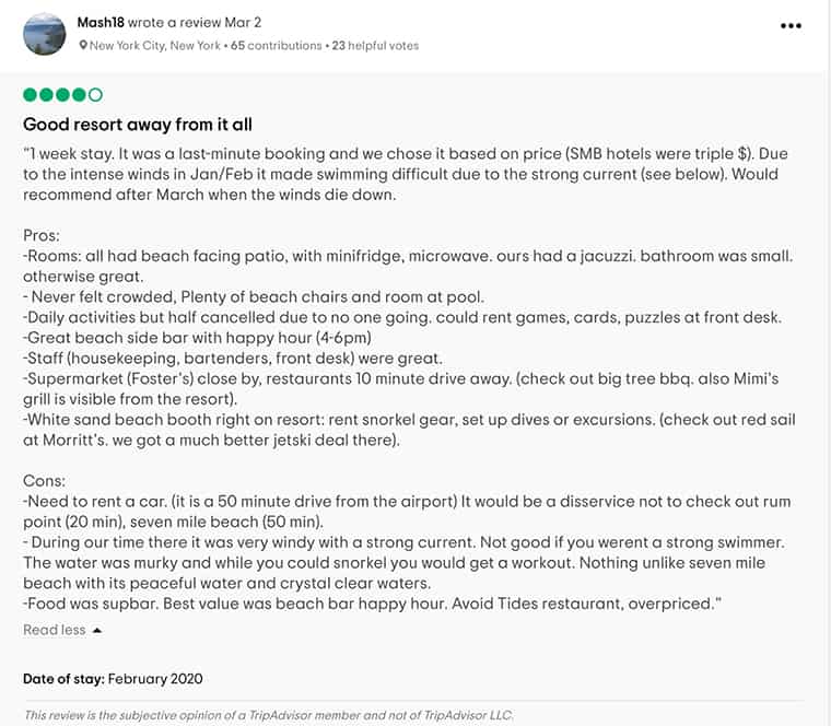 Wyndham Reef Resort Grand Cayman Customer Review 3