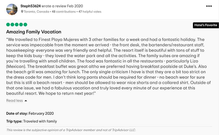 Finest Playa Mujeres Customer Reviews 1