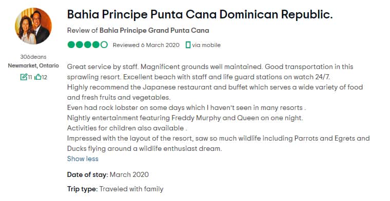Grand Bahia Principe Punta Cana Customer Review 2