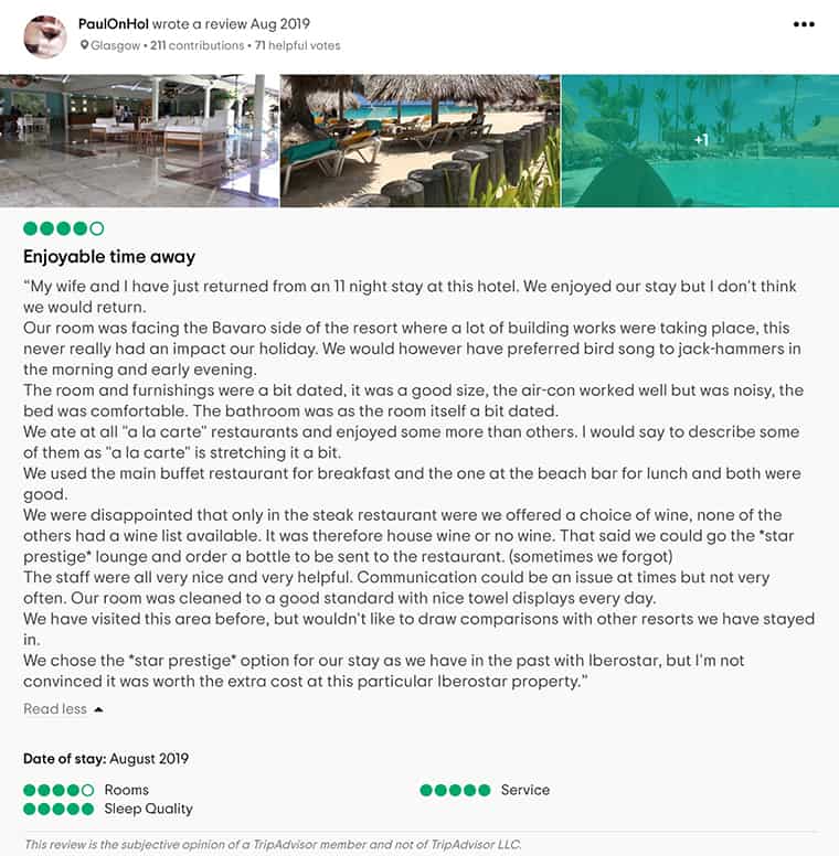 Iberostar Dominicana Punta Cana Customer Review 2