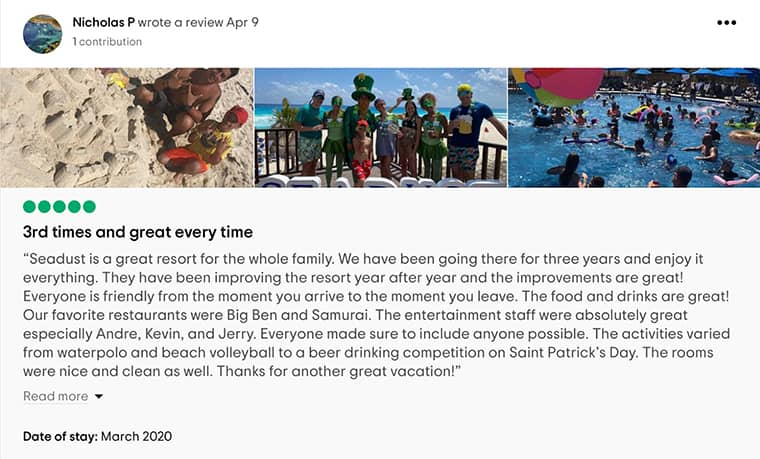 Seadust Cancun Family Resort Customer Review 1