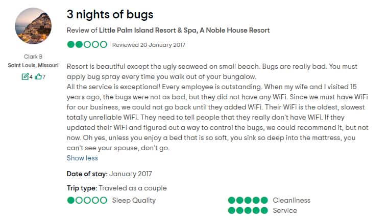 Little Palm Island Resort Customer Review 3