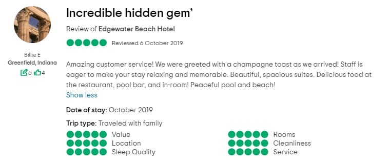 Edgewater Naples Customer Review 1