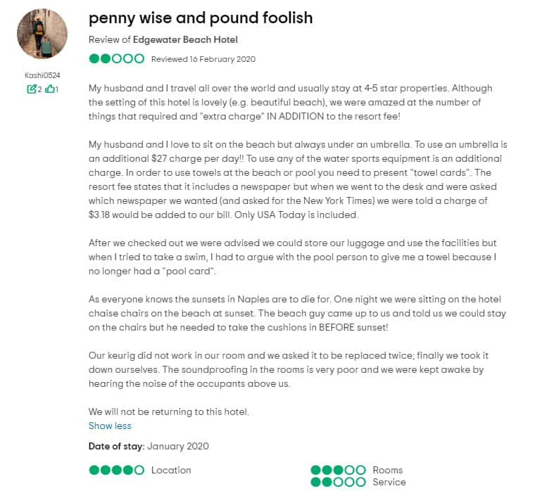 Edgewater Naples Customer Review 3