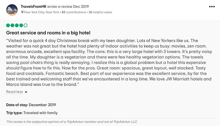 Jw Marriott Marco Island Customer Review 2