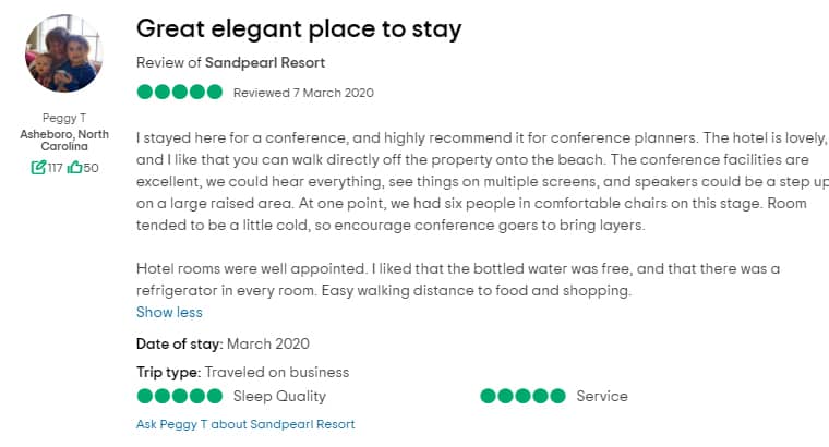 Sandpearl Resort Clearwater Customer Review 2