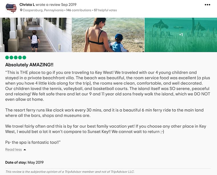 Sunset Key Cottages Customer Review 3