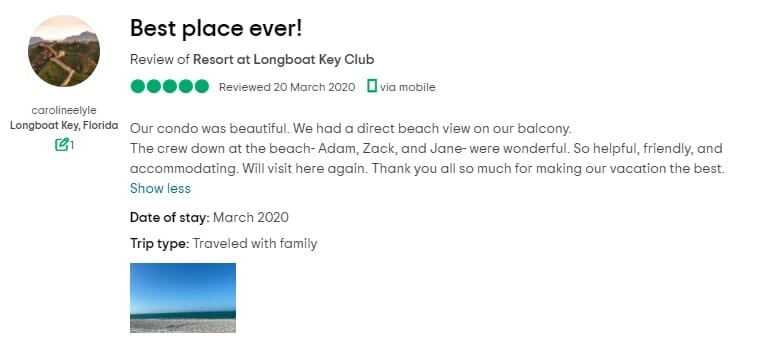 The Resort At Longboat Key Club Customer Review 2