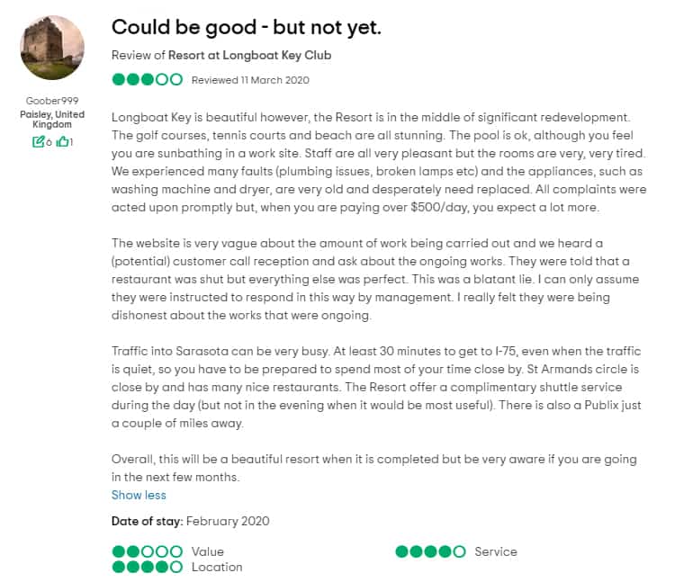 The Resort At Longboat Key Club Customer Review 3