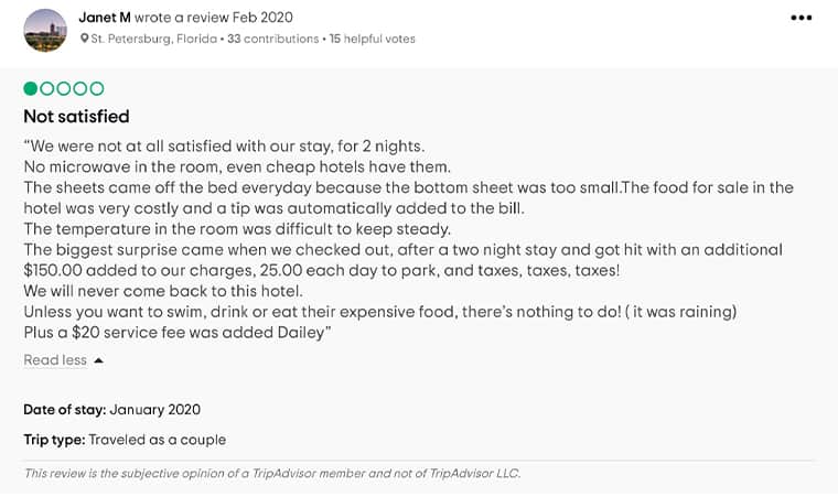 Wyndham Grand Clearwater Beach Customer Review 1