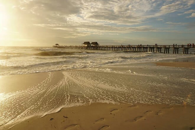 the beach at naples pier
