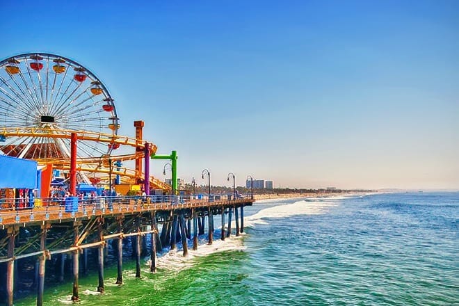santa monica pier and beach