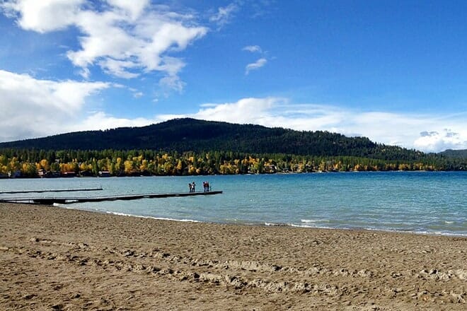 whitefish city beach, whitefish lake