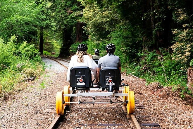 the skunk train railbikes