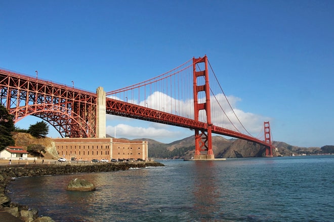 golden gate bridge and vista point