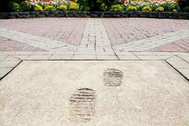 Apollo Moonprints in Cement