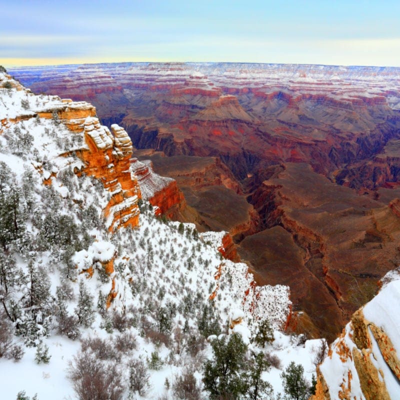 winter storm grand canyon south rim december arizona