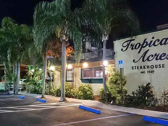 The palm trees and classic signage welcome guests to a steakhouse that's been perfecting beef since the mid-century.