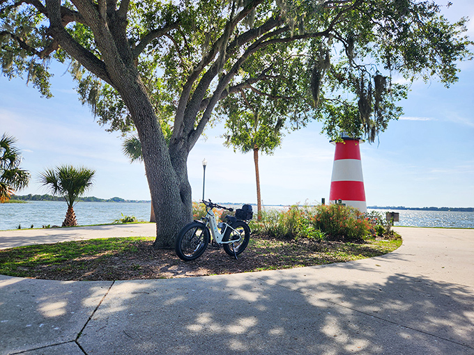Two-wheeled adventures await &ndash; this electric bike seems ready for a scenic spin around the lighthouse and beyond.