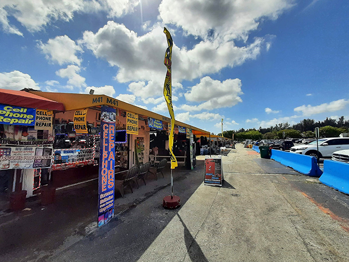 The outdoor vendor area offers a different shopping vibe &ndash; open air, sunshine, and merchants ready to make a deal.