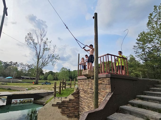 Exciting activities: The diving platform offers the perfect launching pad for aquatic adventures&mdash;that moment of suspension before splashdown is pure joy.