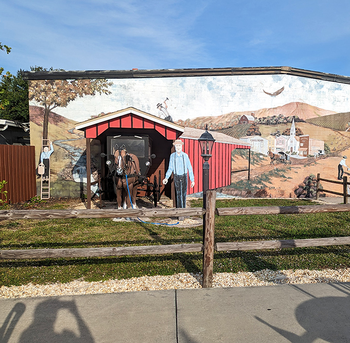 A peaceful journey through time: Horse-drawn carriages offer visitors a taste of traditional transportation against a backdrop of rural tranquility.