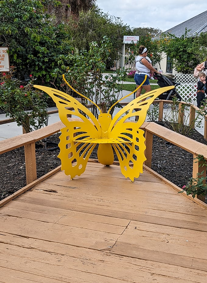 13. yellow butterfly sculpture