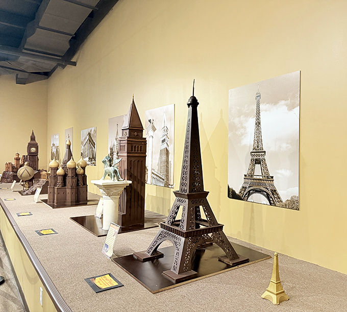 Big Ben and the Eiffel Tower rendered in chocolate make you reconsider everything you thought architecture could be.