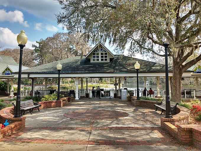 Covered gathering areas provide the perfect spot to rest between adventures, or to hide from that Florida sun that seems personally offended by sunscreen.
