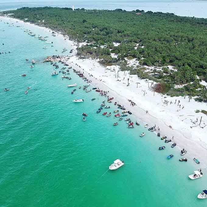 From above, Egmont Key looks like someone dropped a piece of paradise into the Gulf and forgot to tell anyone about it.