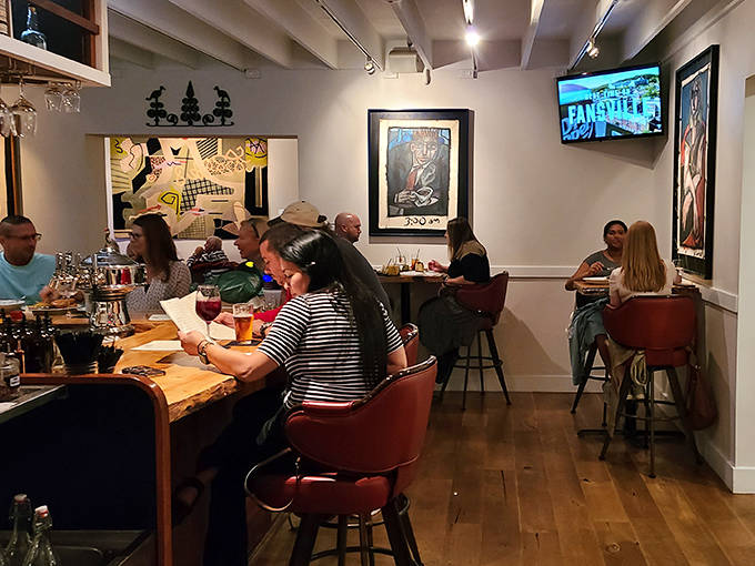 Happy diners enjoying the fruits of 1921's labor &ndash; the true measure of a restaurant's success is in the smiles around its tables.