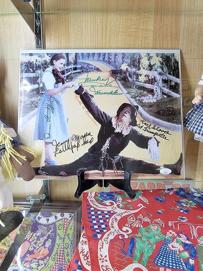 Signed photographs and movie memorabilia celebrate the 1939 film that introduced most of us to Oz, creating memories that have lasted lifetimes for millions of fans.