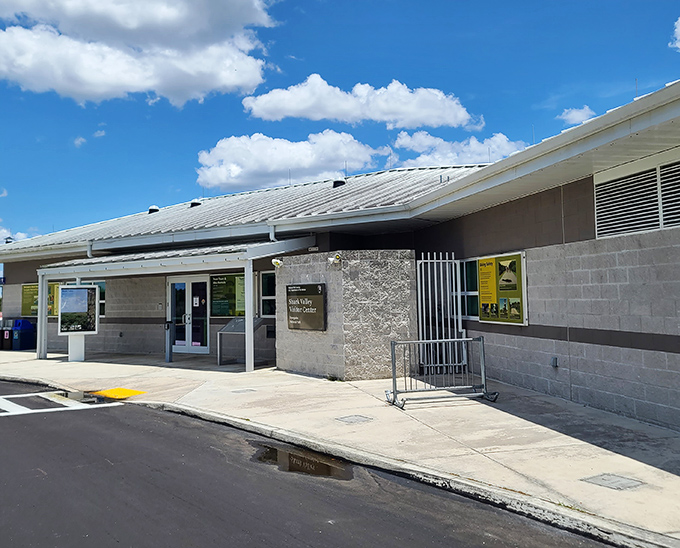 The Shark Valley Visitor Center welcomes explorers with information, air conditioning, and the last flush toilets you'll see for 15 miles.