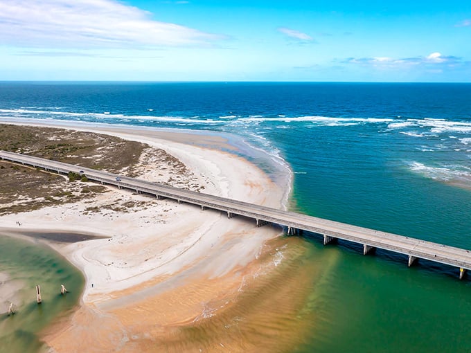 Where ocean meets inlet: A1A's bridges span these dynamic waterways, showcasing Florida's ever-changing coastal personality.