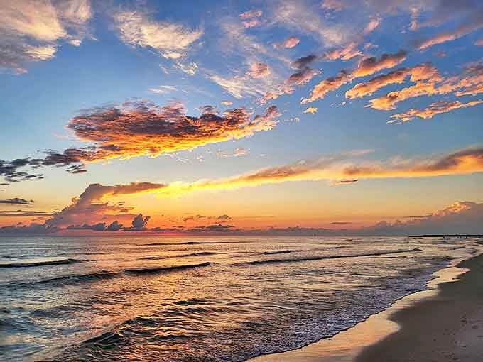 Keewaydin sunsets paint the sky in colors that would seem excessive if they weren't completely real, ending each beach day with appropriate drama.